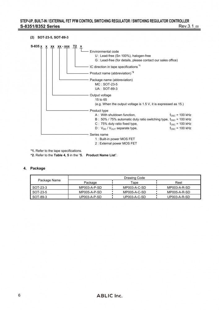 ABLIC S-8351/8352 datasheet page 6