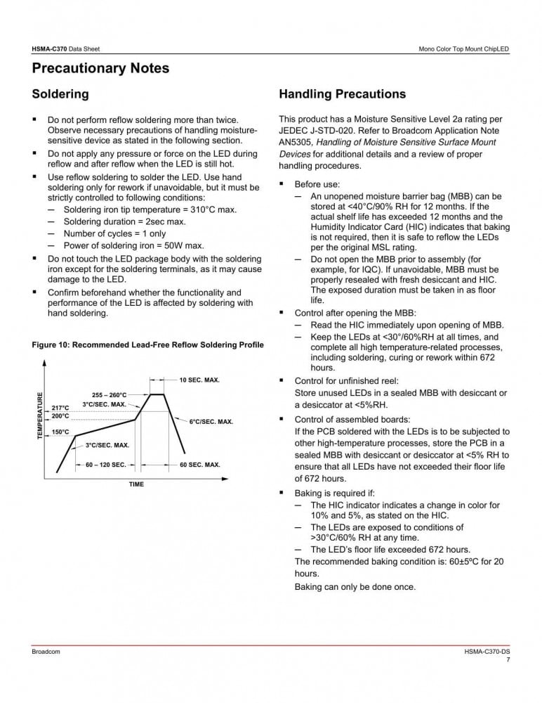 HSMA-C370 datasheet page 7