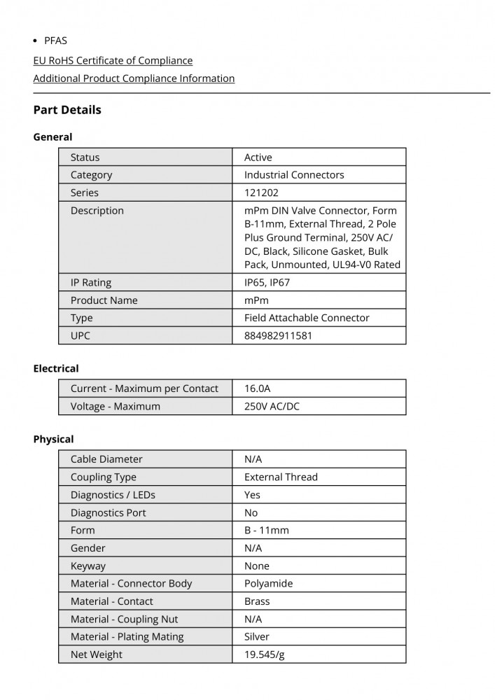 MOLEX C22 series technical drawing, page 2