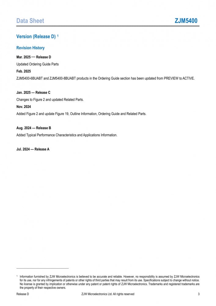 ZJM5400 datasheet page 3