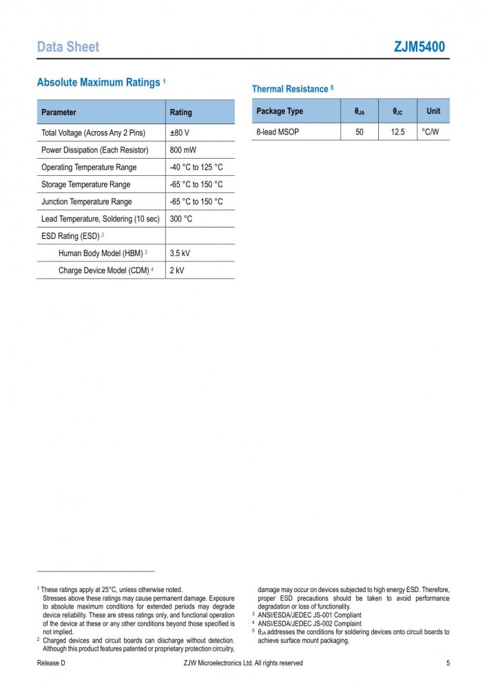 ZJM5400 datasheet page 5