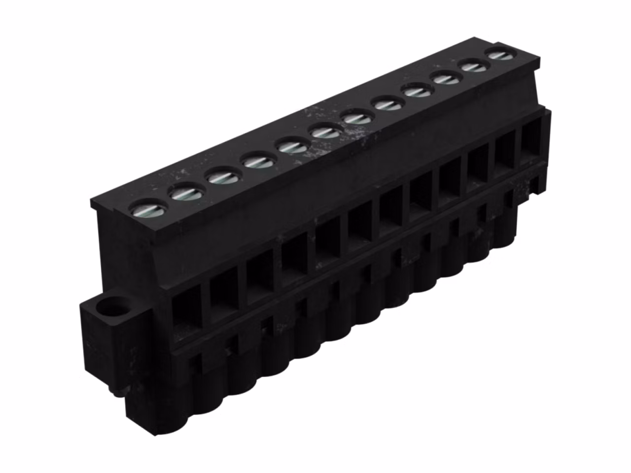 5.00mm Pitch Eurostyle Vertical Plug, with Retention Screws and Reverse Imprinting, Rear Wire Entry, Gold (Au) Plated, Black, 12 Circuits for sale