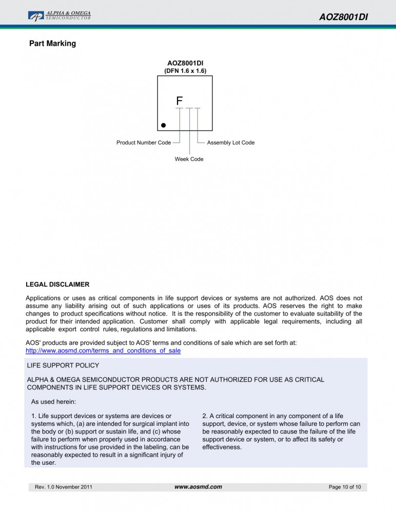 AOZ8001DI datasheet page 10