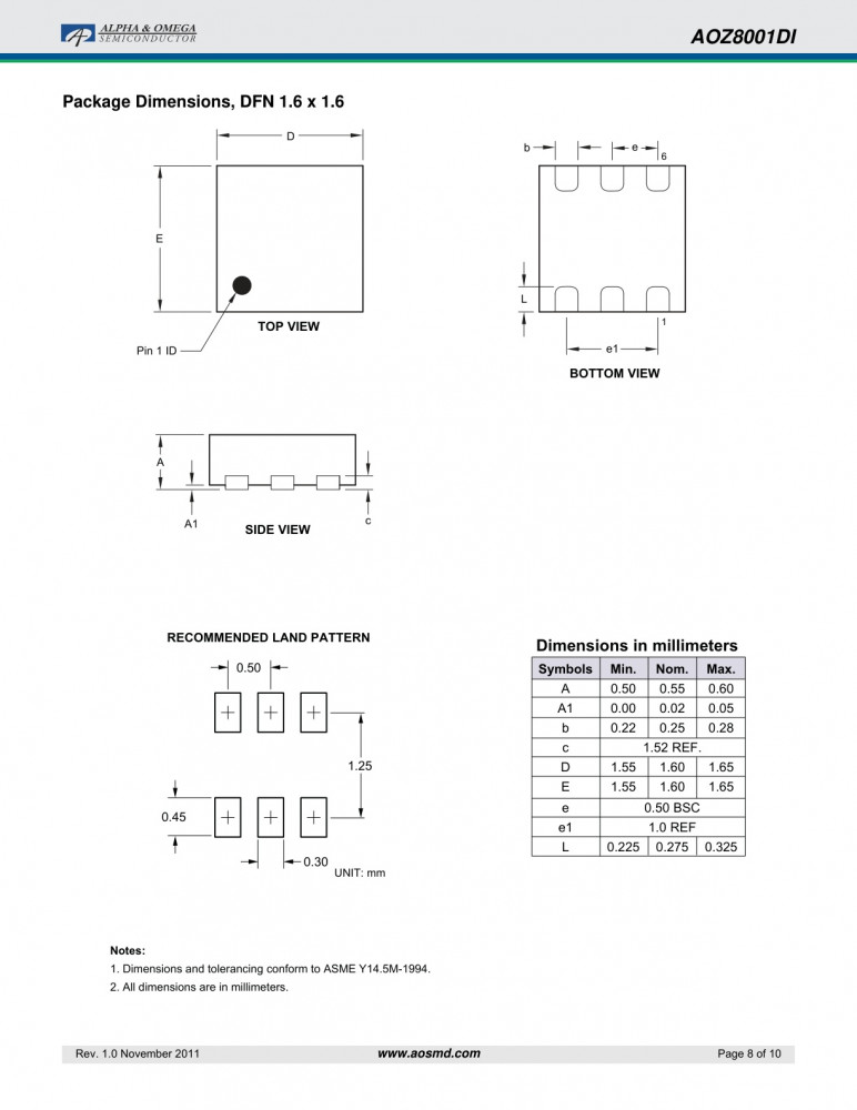 AOZ8001DI datasheet page 8