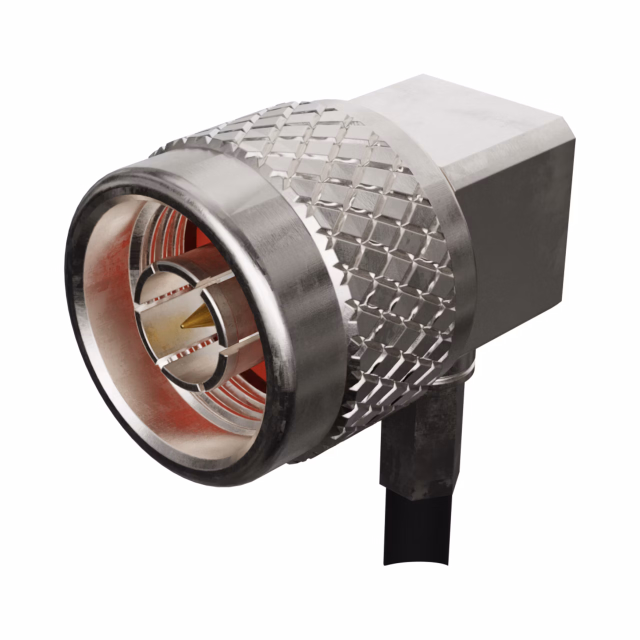 N Plug, Right-Angle, Crimp, RG-141, RG-303 and RG-58 Cable, Brass Body, Nickel (Ni) Plated, Tray, 50 Ohms for sale