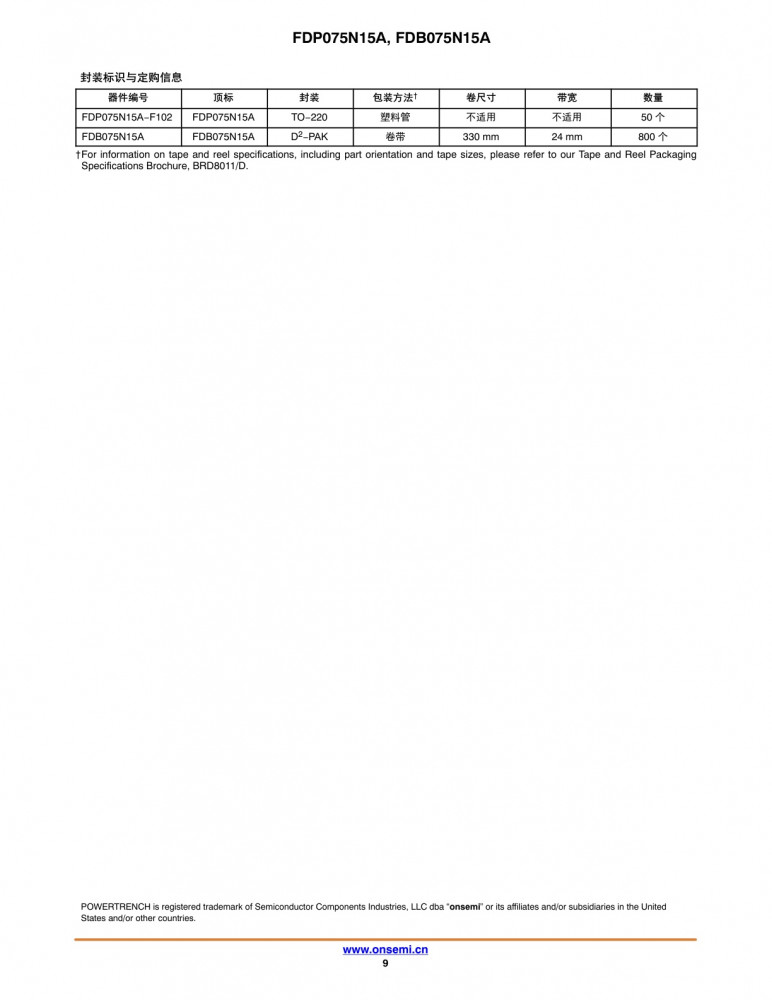 FDB075N15A technical document page 9