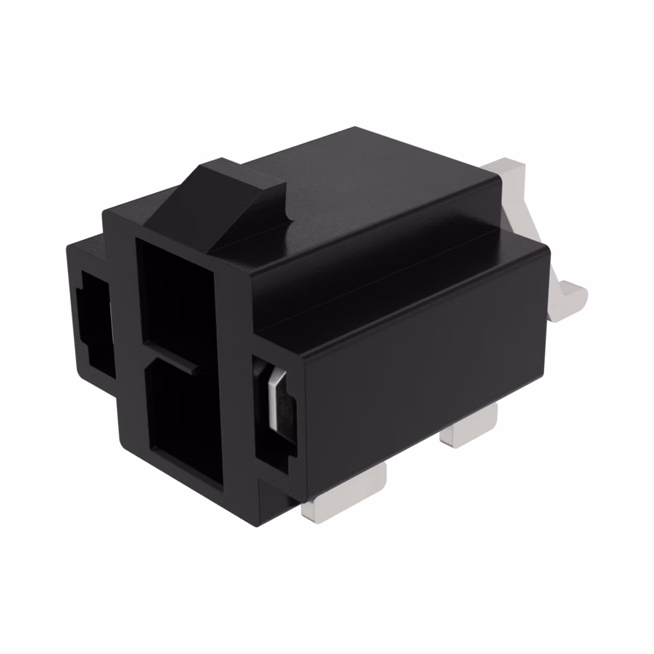 Mini-Fit Max Right Angle Header, Dual Row, Surface Mount, 2 Circuits, Matte Tin (Sn) Plating, Black, Glow-Wire Capable, Tape and Reel for sale