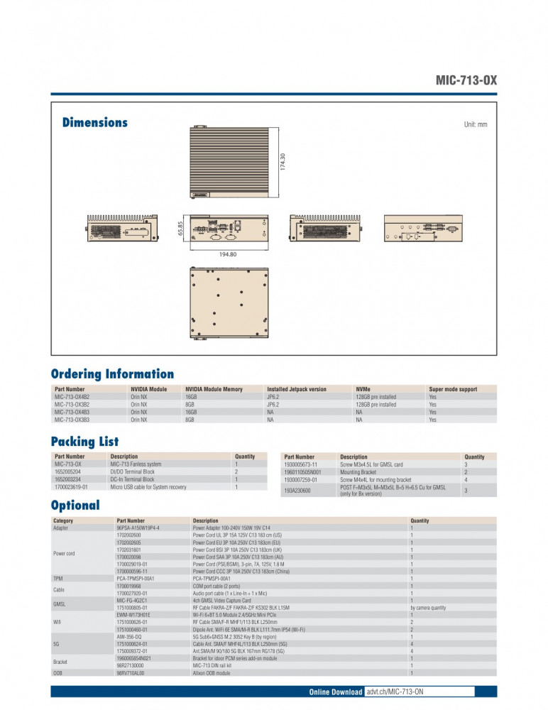 MIC-713-OX product document page 2