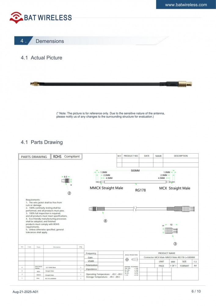 BWMCXJ-MMCXJ-RG178L500 datasheet page 6
