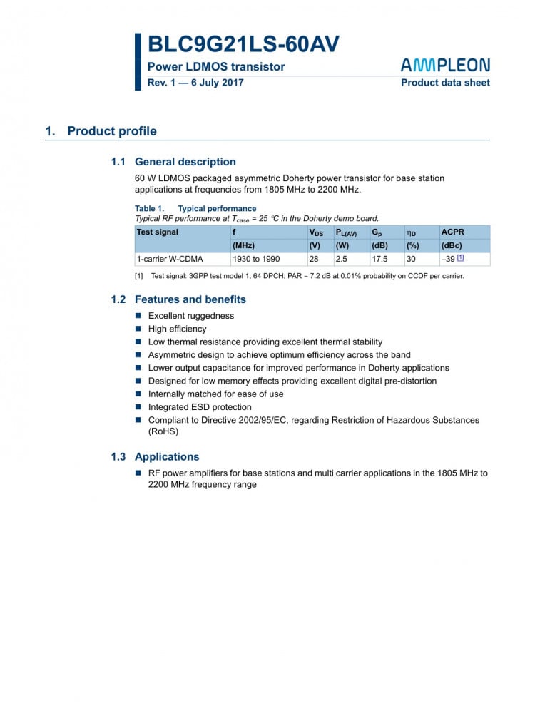 BLC9G21LS-60AVY datasheet page 1