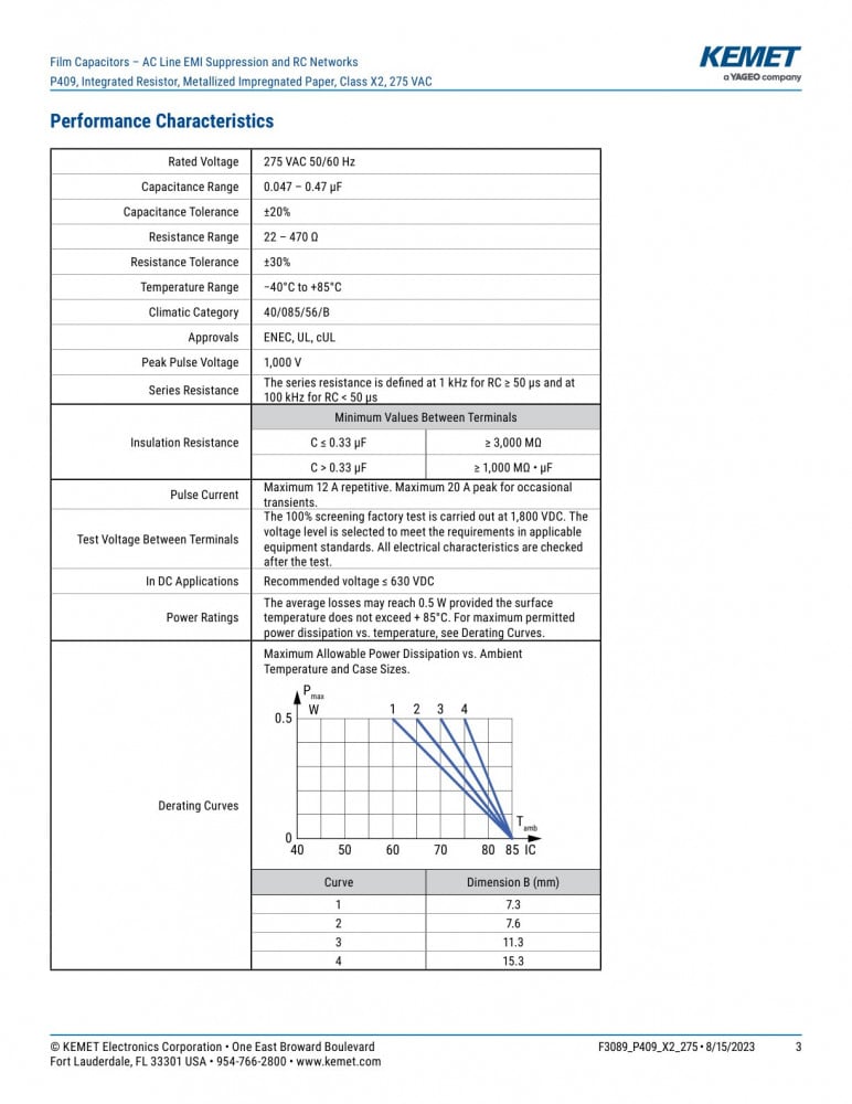 KEMET P409 datasheet page 3