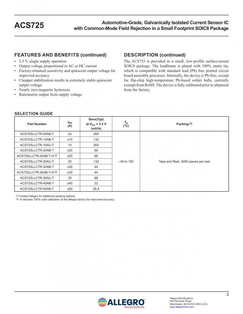 ACS725 datasheet page 2