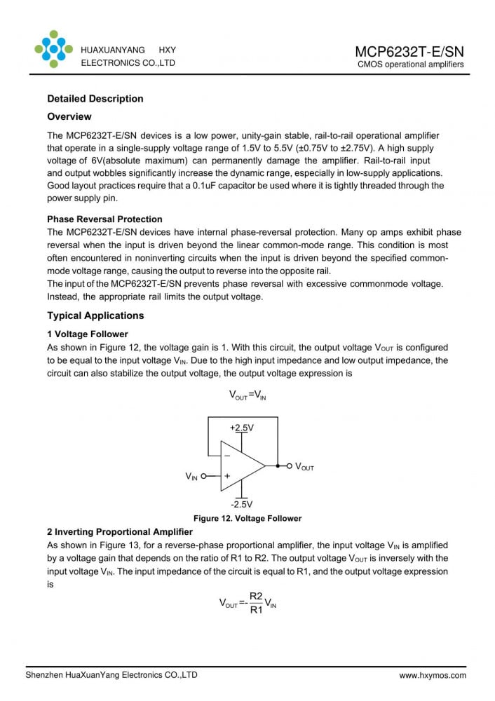 MCP6232T-E/SN-HXY technical document page 8