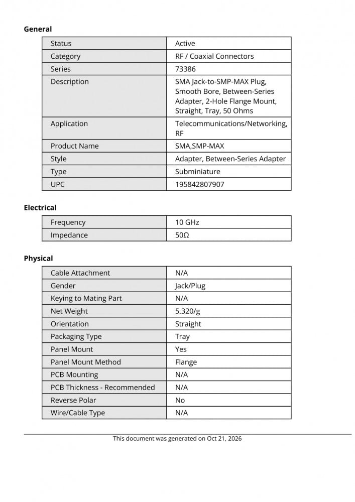 MOLEX 733865520 product document image, page 2