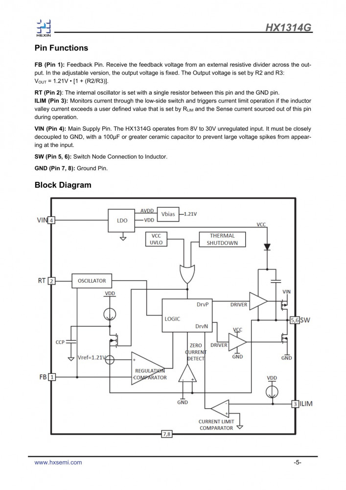 HX1314G datasheet page 5