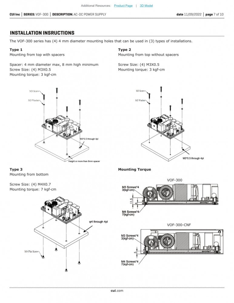 VOF-300 datasheet page 7