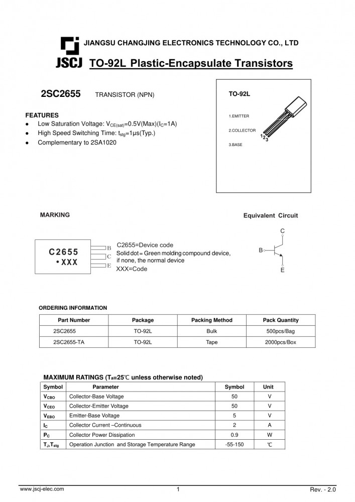 2SC2655 datasheet page 1