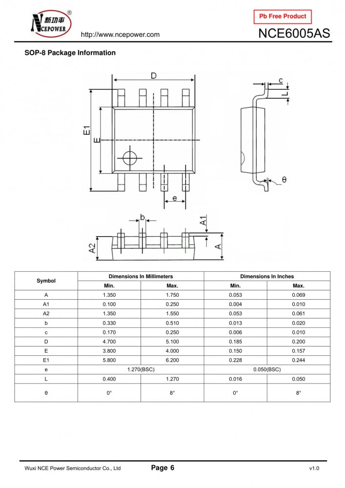 NCE6005AS datasheet page 6