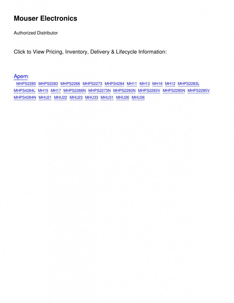 APEM MHPS series specification page 3