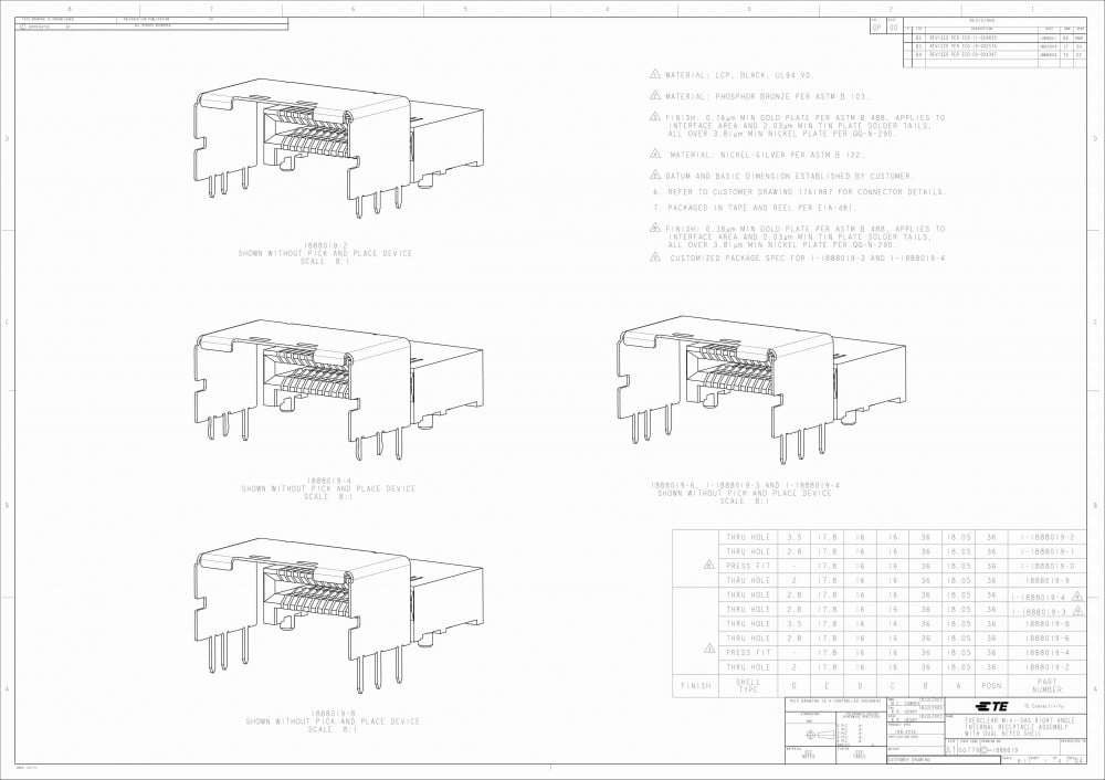 TE Connectivity 1888019-4 technical drawing page 1