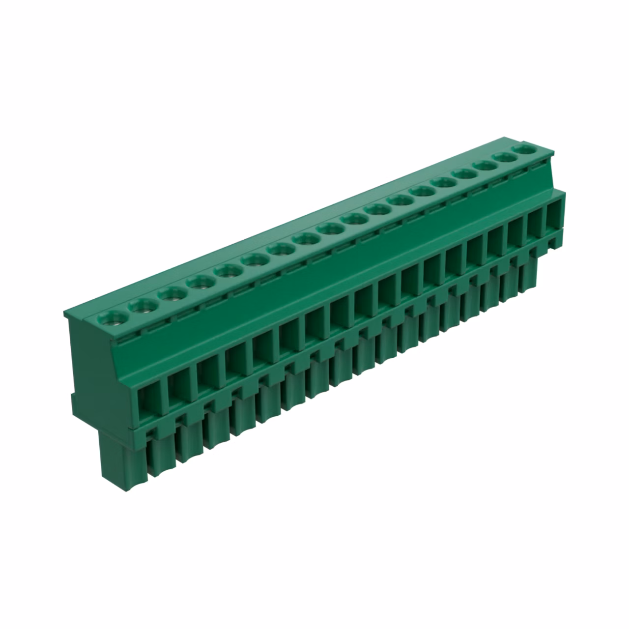 3.81mm Pitch Eurostyle Vertical Plug, with Reverse Imprinting, Rear Wire  Entry, Green Housing, Gold (Au) Plated, 18 Circuits for sale