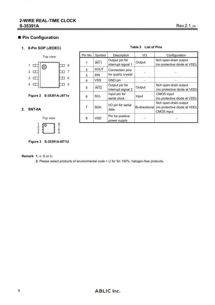S-35391A datasheet page 4