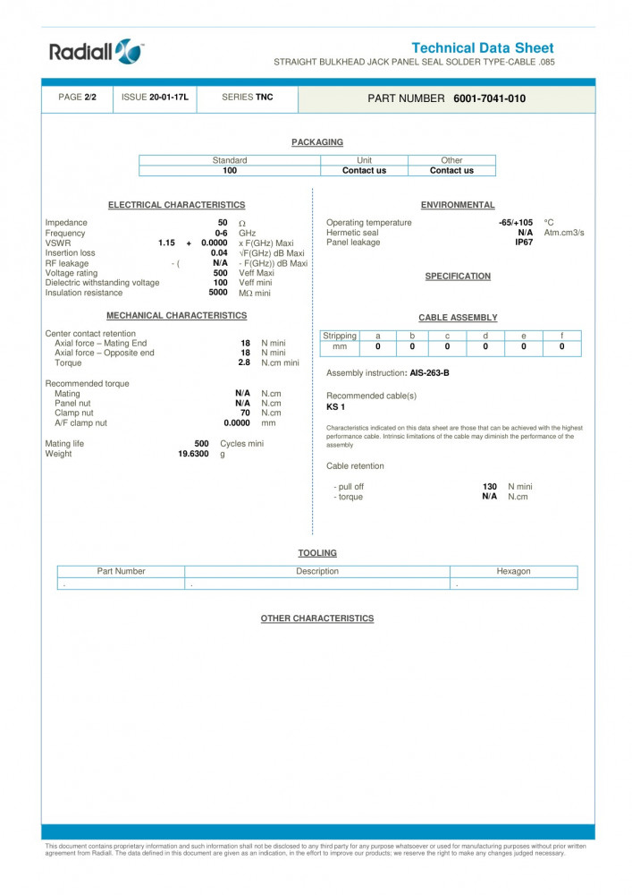 Radiall 6001-7041-010 product document page 2