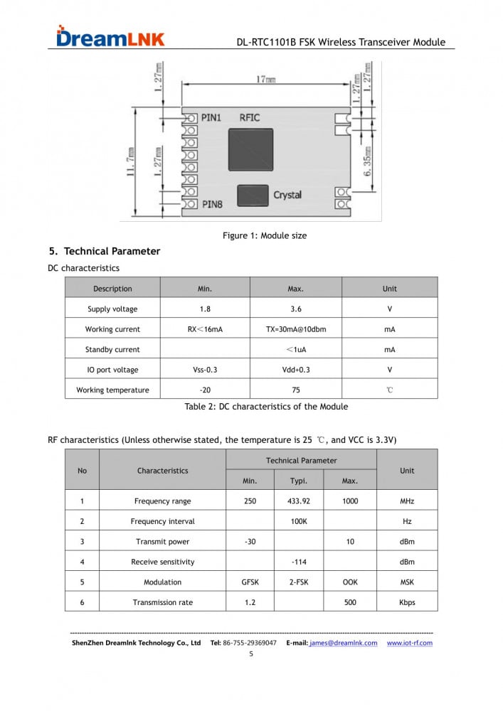 DL-RTC1101B-433M datasheet page 5