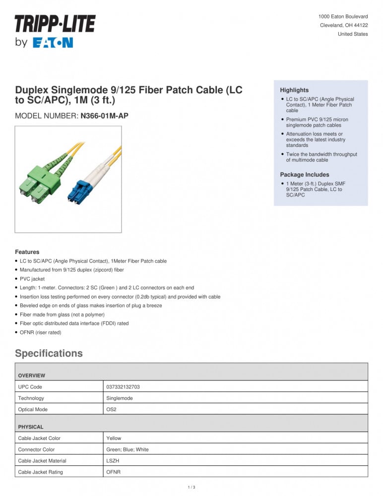 N366-01M-AP technical document page 1