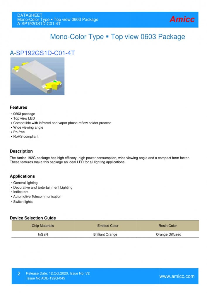 A-SP192GS1D-C01-4T datasheet page 2