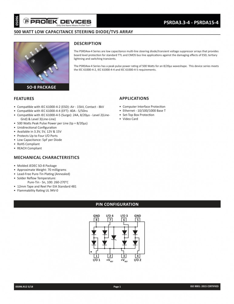 PSRDA3.3-4-LF-T7 datasheet page 1