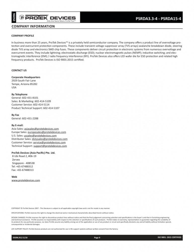 PSRDA3.3-4-LF-T7 datasheet page 9