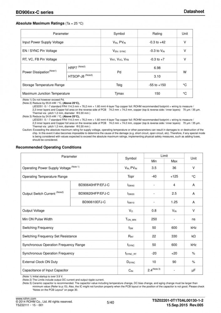BD90640EFJ-CE2 datasheet page 5
