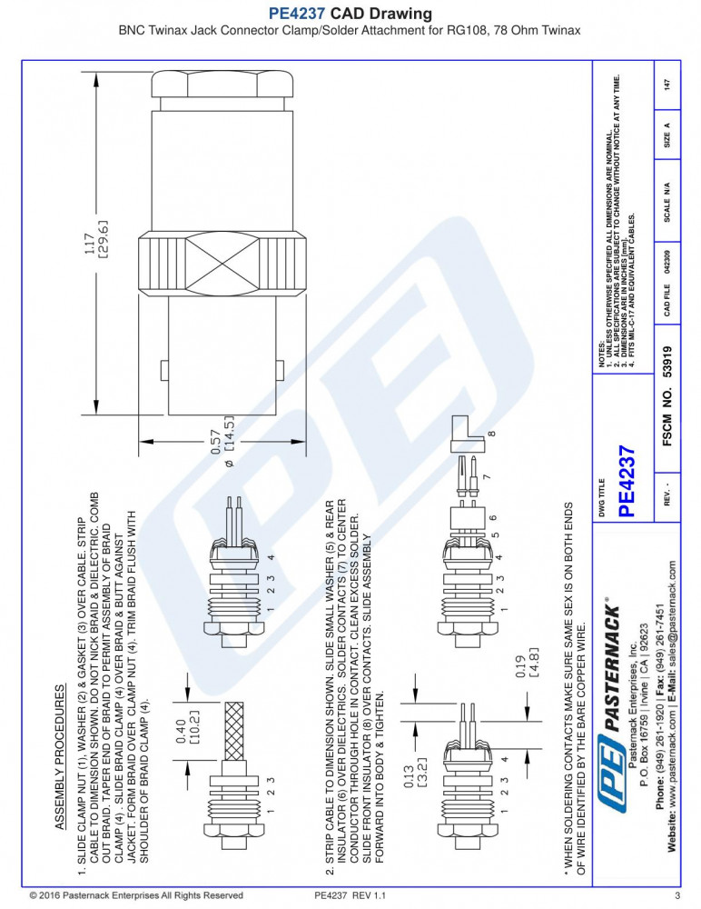 PASTERNACK PE4237 technical document page 3