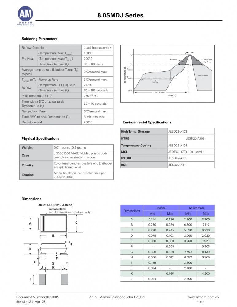 8.0SMDJ64CA/T7 datasheet page 6
