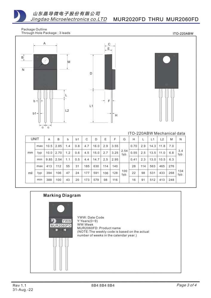 MUR2040FD datasheet page 3