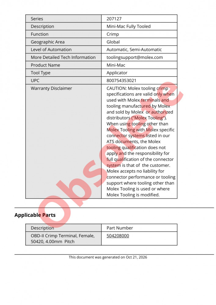 MOLEX 690371193 product document preview, page 2