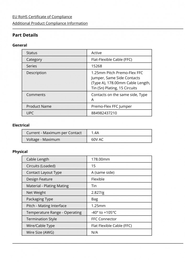 MOLEX 15268 product specification page 2