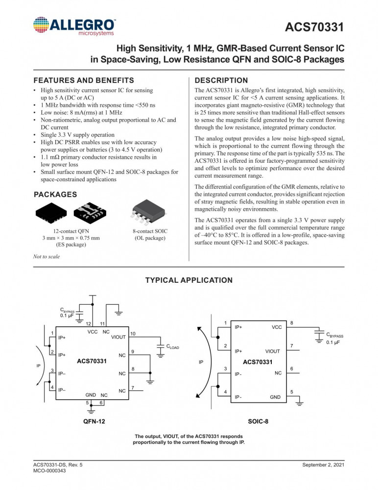 ACS70331 datasheet page 1
