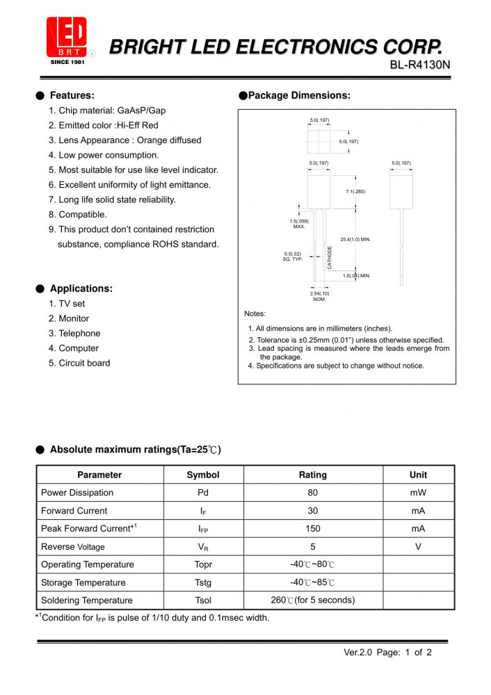 BL-R4130N datasheet page 1