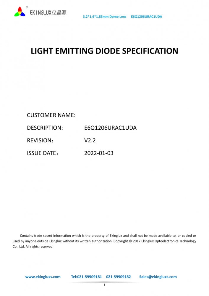 E6Q1206URAC1UDA datasheet page 1