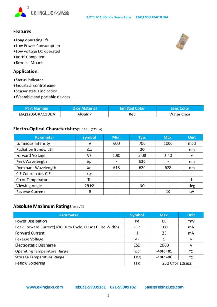 E6Q1206URAC1UDA datasheet page 2
