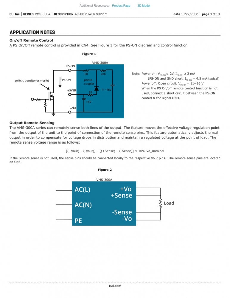 CUI VMS-300A-48 datasheet page 9