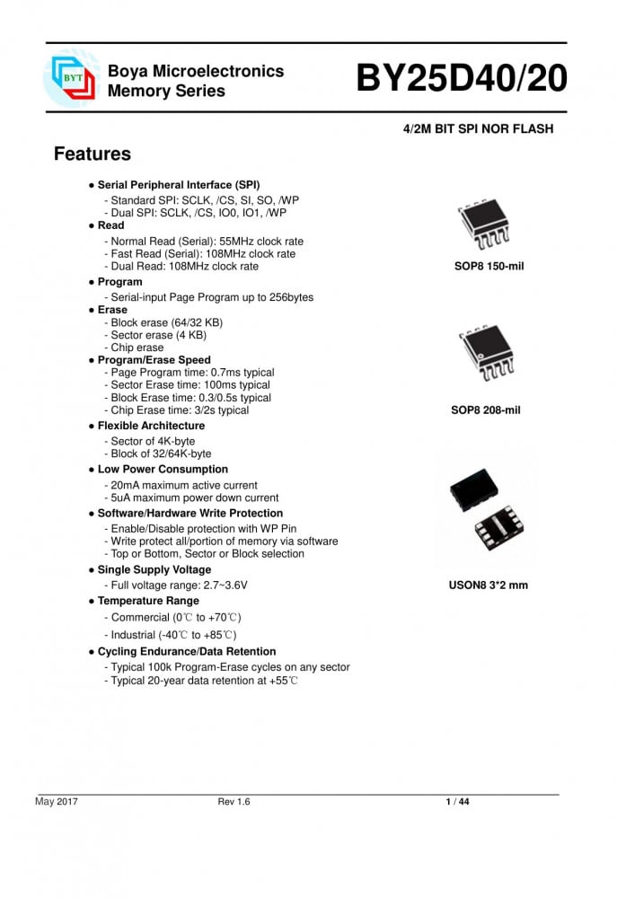 BY25D40ASTIG(R) datasheet page 1