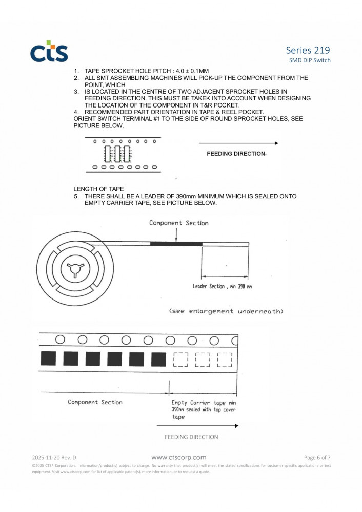 Series 219 product documentation, page 6