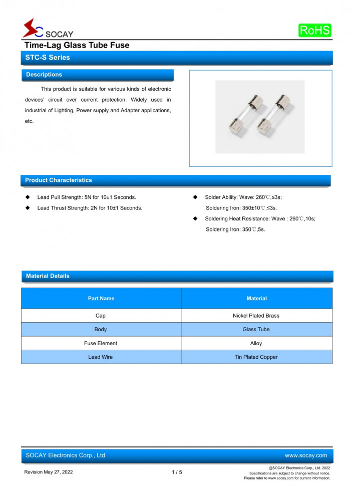 STC-S series technical document page 1