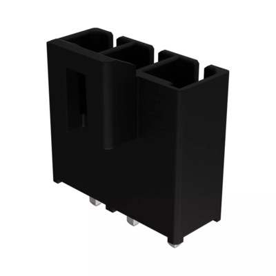 Mega-Fit Vertical Header, 5.70mm Pitch, Single Row, 3 Circuits, 0.76µm Gold (Au) Plating, Glow-Wire Capable, Tape and Reel, Black for sale