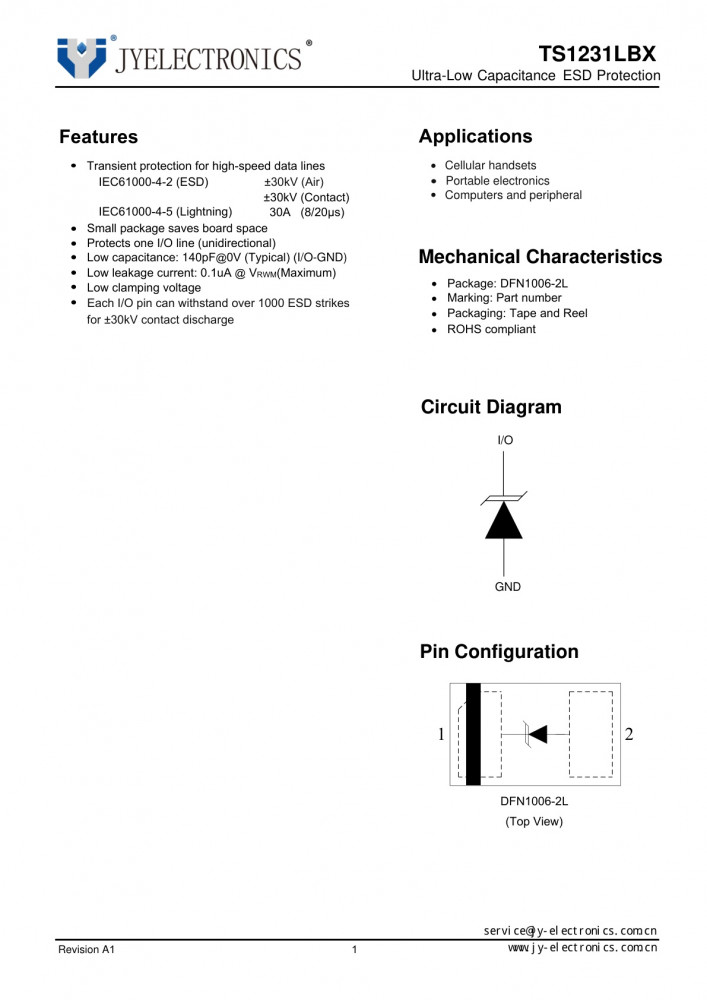 TS1231LBX datasheet page 1