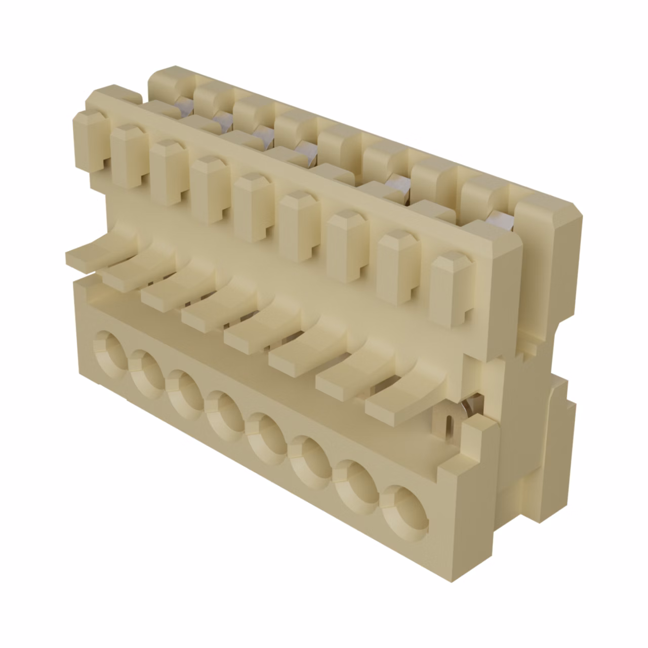 Appli-Mate RAST 2.5 Connector, 2.50mm Pitch, Female, 8 Circuits, Circuits 5 and 7 Voided, All Position Keys, Open Endwalls for sale