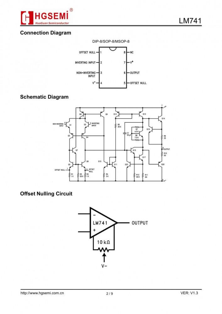 LM741 datasheet page 2